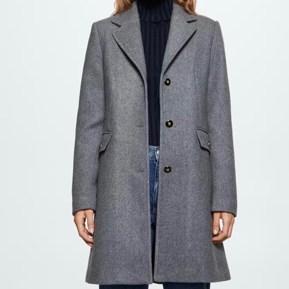 Mango | Jackets & Coats | Mango Gray Coat | Poshmark